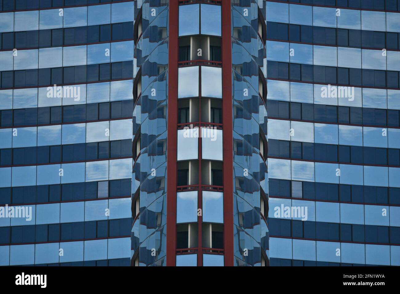 Glass facade view of the luxury Convention Center Hotel Marriott ...