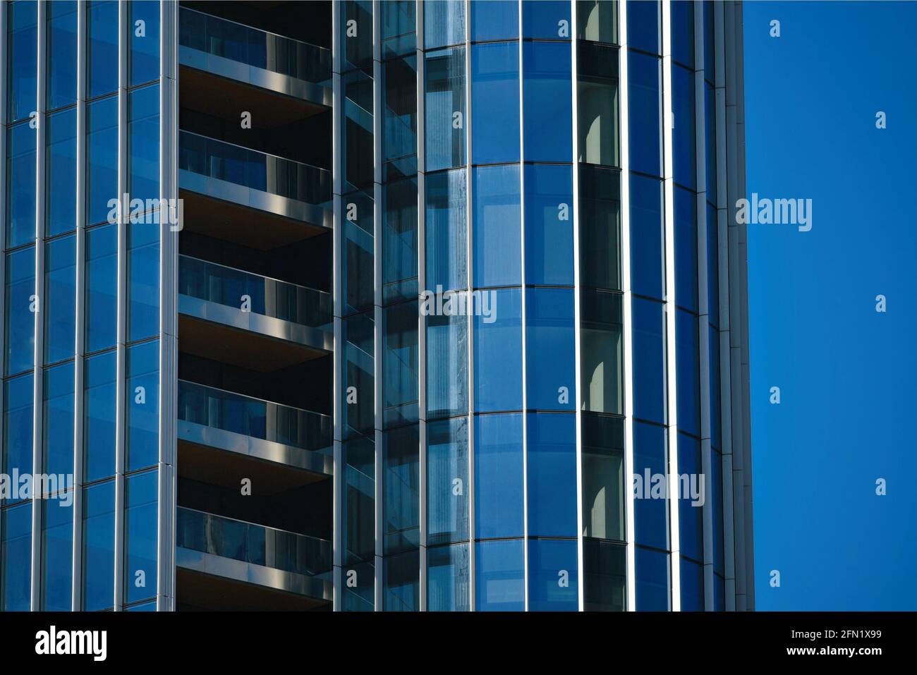High-rise building blue glass facade in San Diego, California USA Stock ...