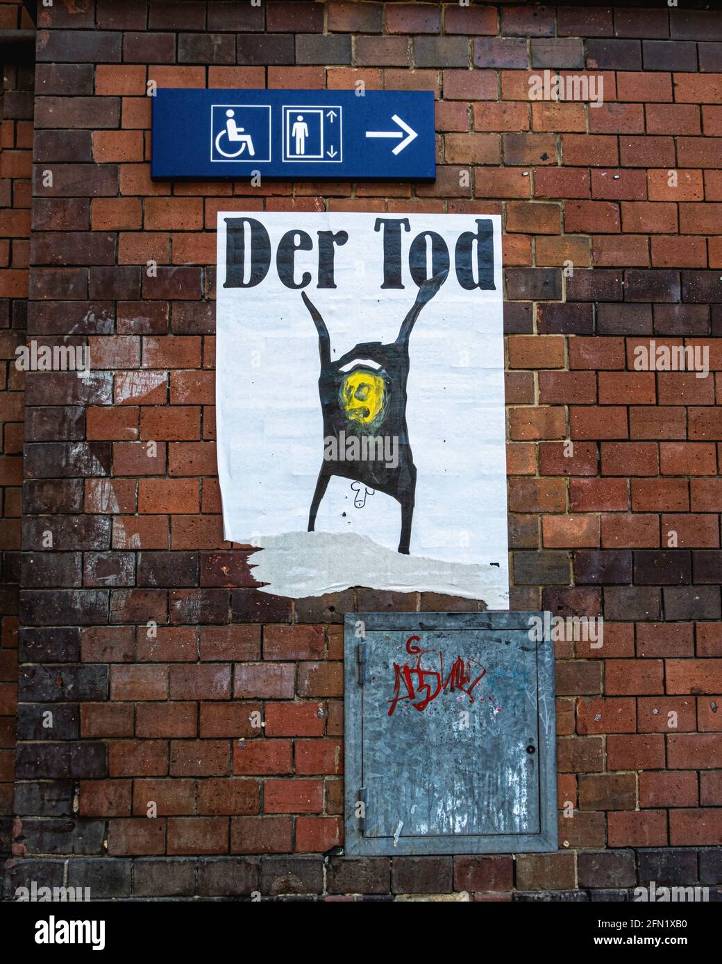 Ominous urban art during Covid pandemic, Der Tod, The death and yellow ...