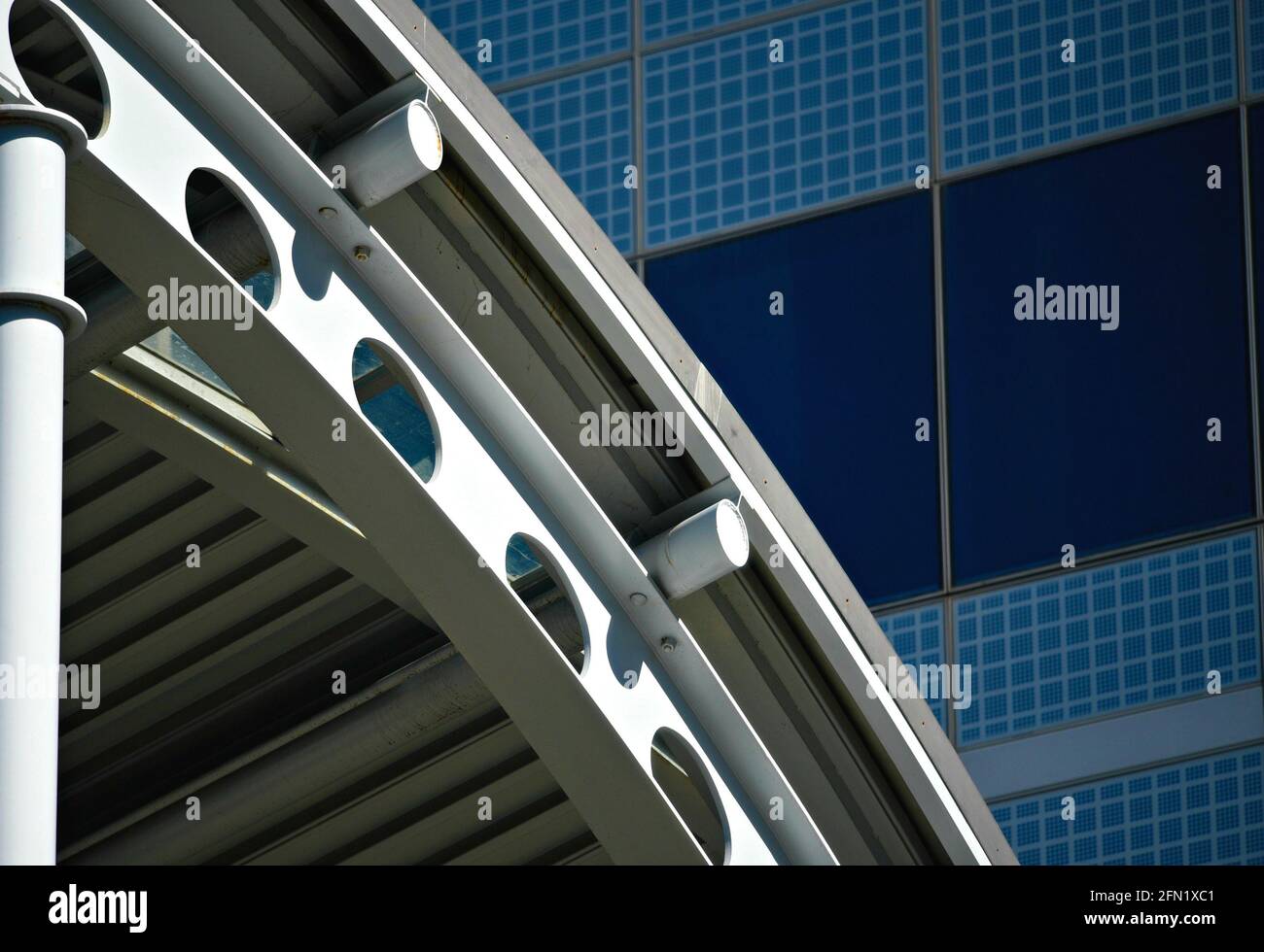 Stainless steel architectural detail of the San Diego MTS Station ...