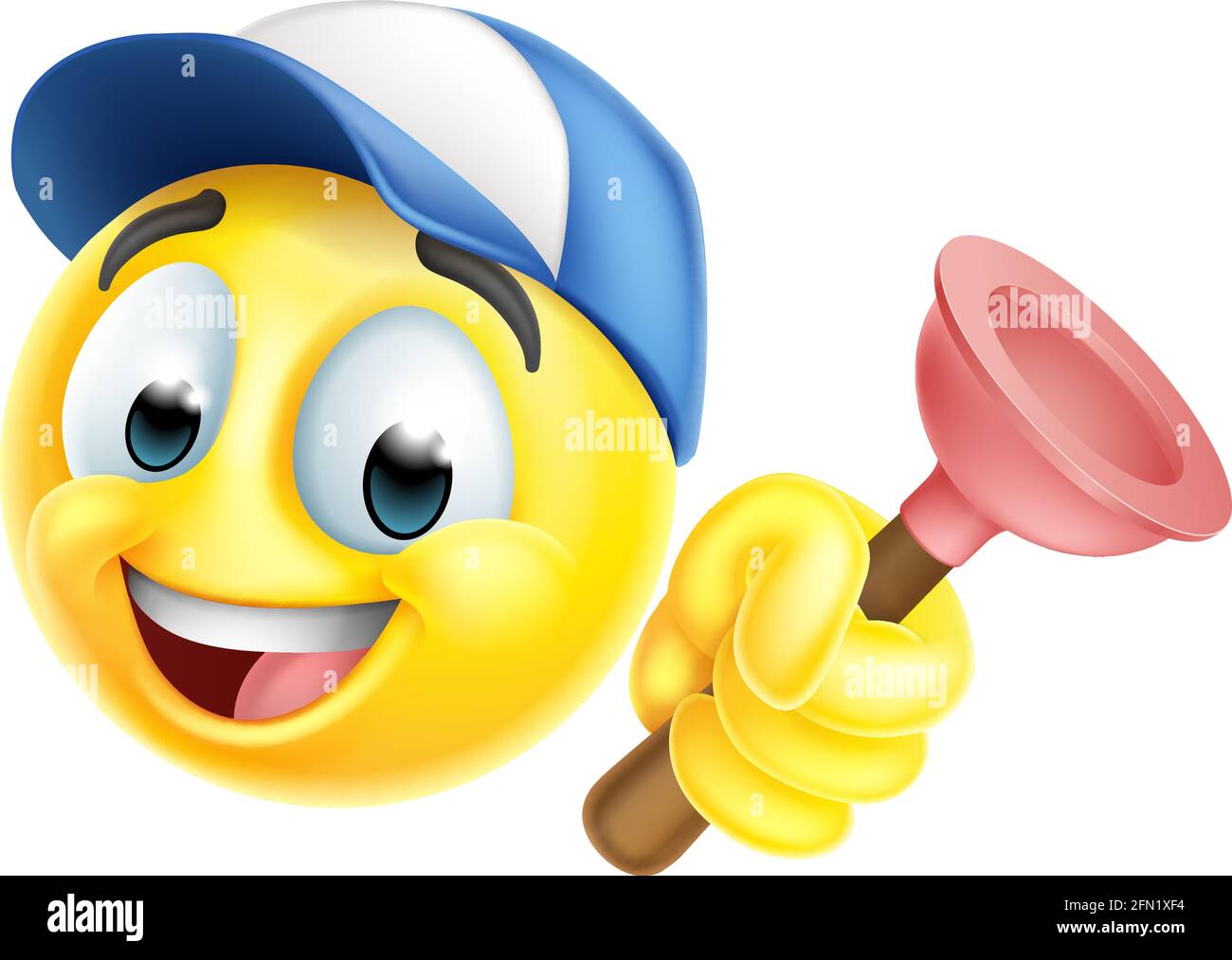 Plumber Plunger Handyman Emoticon Emoji Icon Stock Vector Image & Art ...