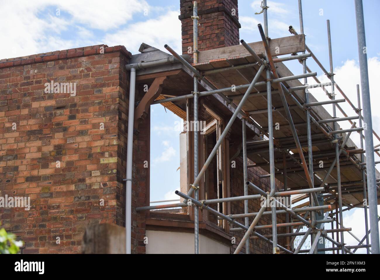 Scaffolding on building exterior to allow for renovation works Stock ...
