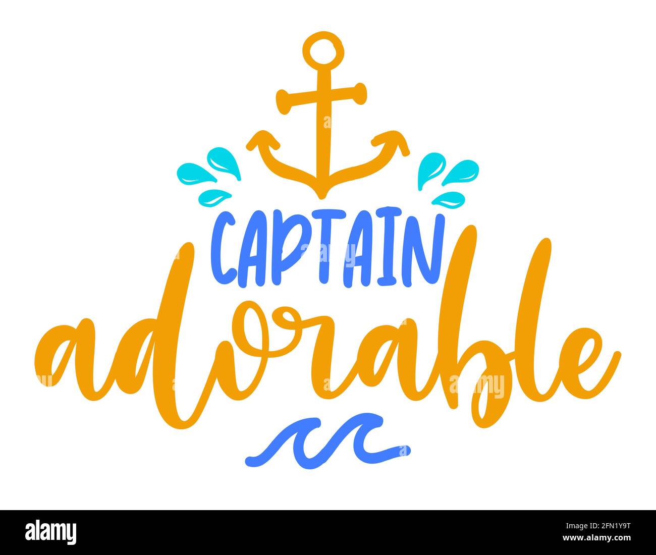 Captain Adorable - Scandinavian style illustration text for clothes ...