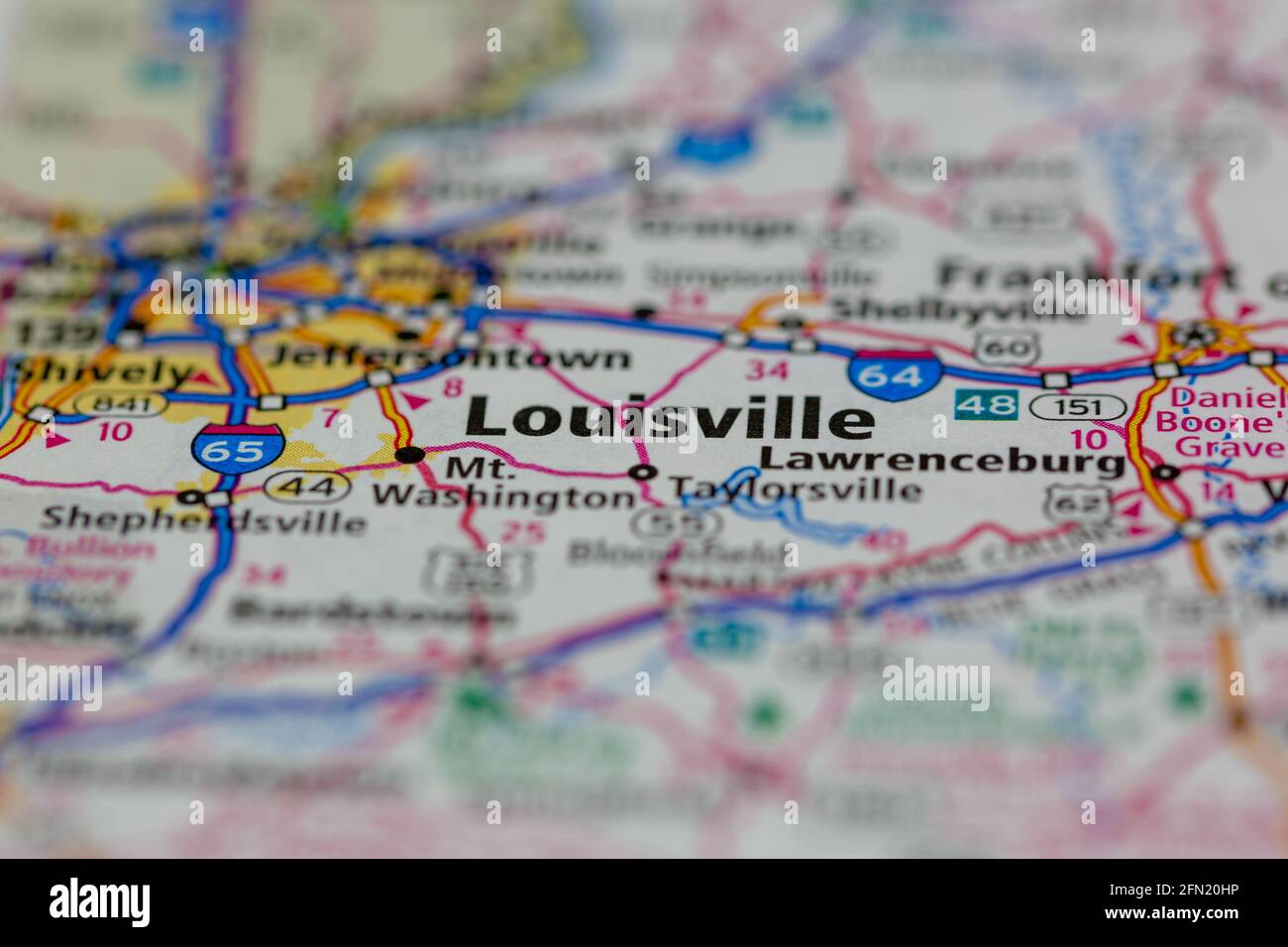 Louisville Kentucky USA shown on a Geography map or road map Stock ...