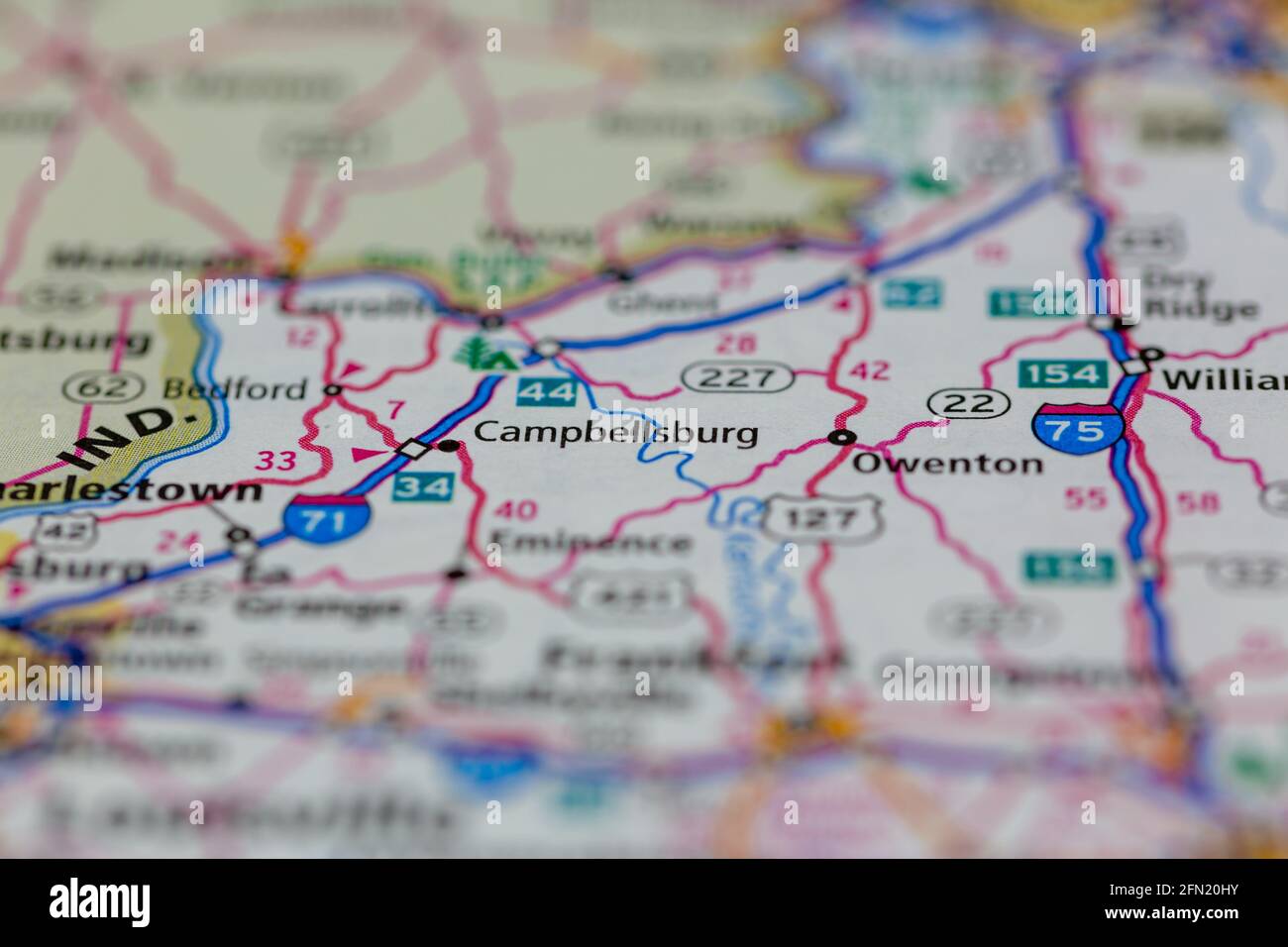 Campbellsburg map hi-res stock photography and images - Alamy