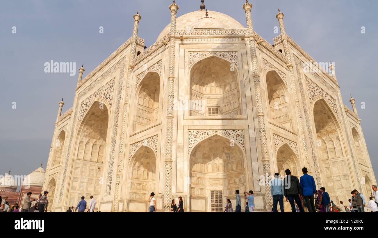 AGRA, INDIA - Nov 25, 2015: Taj Mahal is an ivory-white marble ...