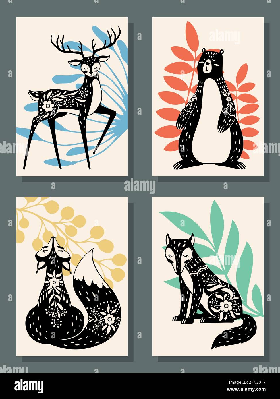 North scandinavian forest Stock Vector Images - Alamy