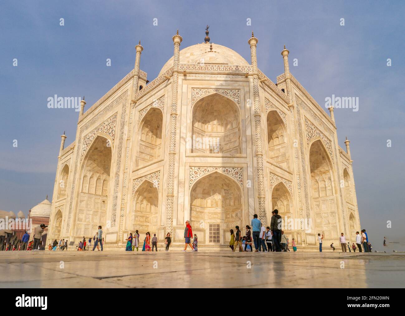 AGRA, INDIA - Nov 25, 2015: Taj Mahal is an ivory-white marble ...