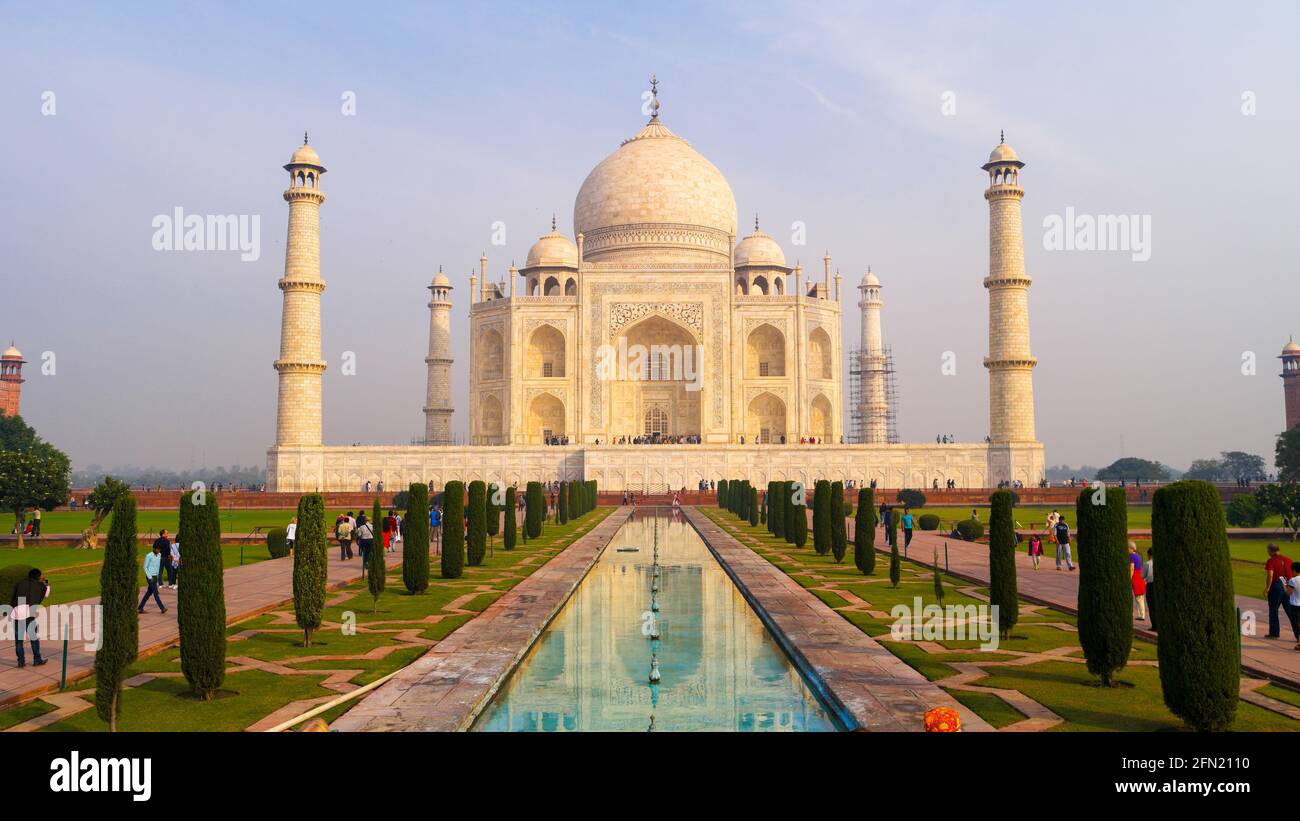 AGRA, INDIA - Nov 25, 2015: Taj Mahal is an ivory-white marble ...