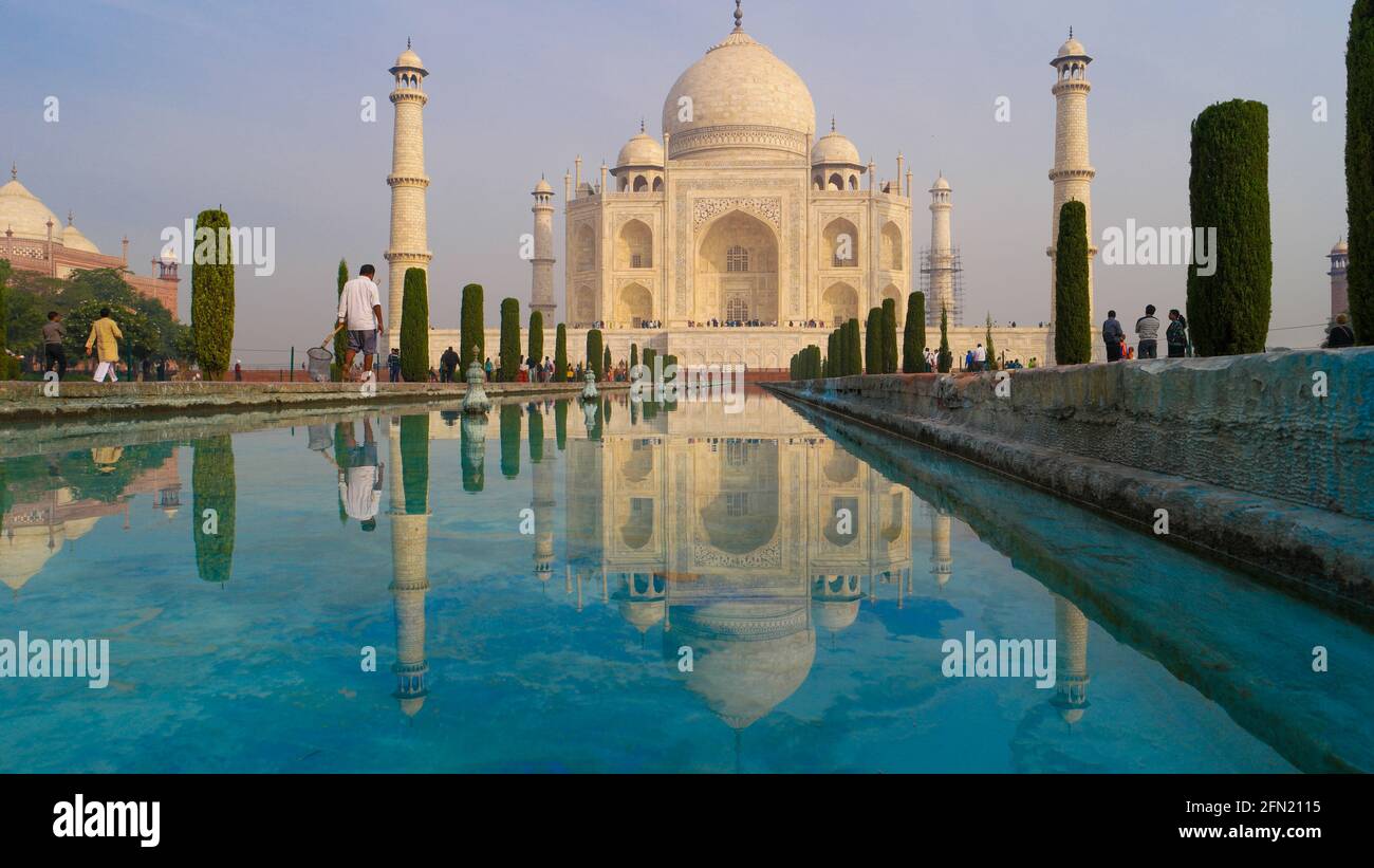 AGRA, INDIA - Nov 25, 2015: Taj Mahal is an ivory-white marble ...