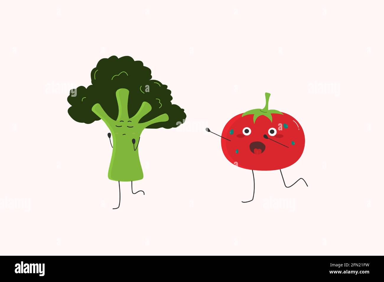 Running broccoli and tomato Stock Vector Image & Art - Alamy