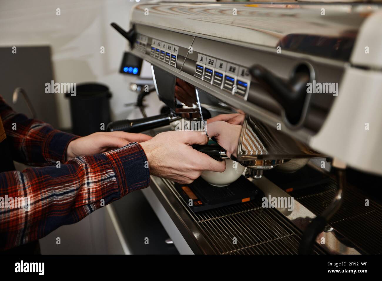 Hand using coffee grinder machine hi-res stock photography and images ...