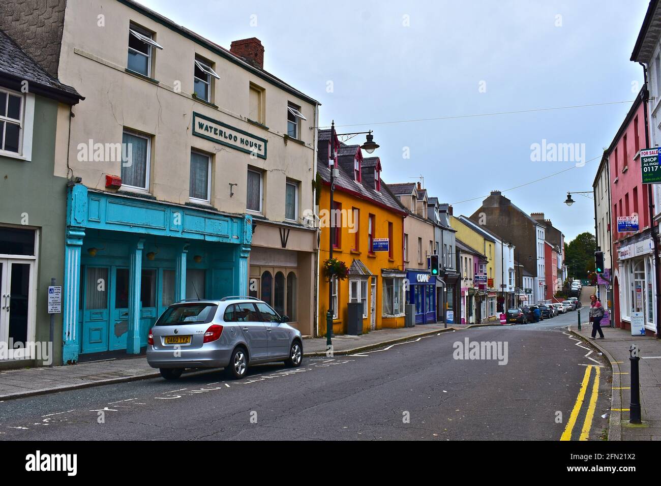 A street view of the old and historic buildings along Main Street in ...