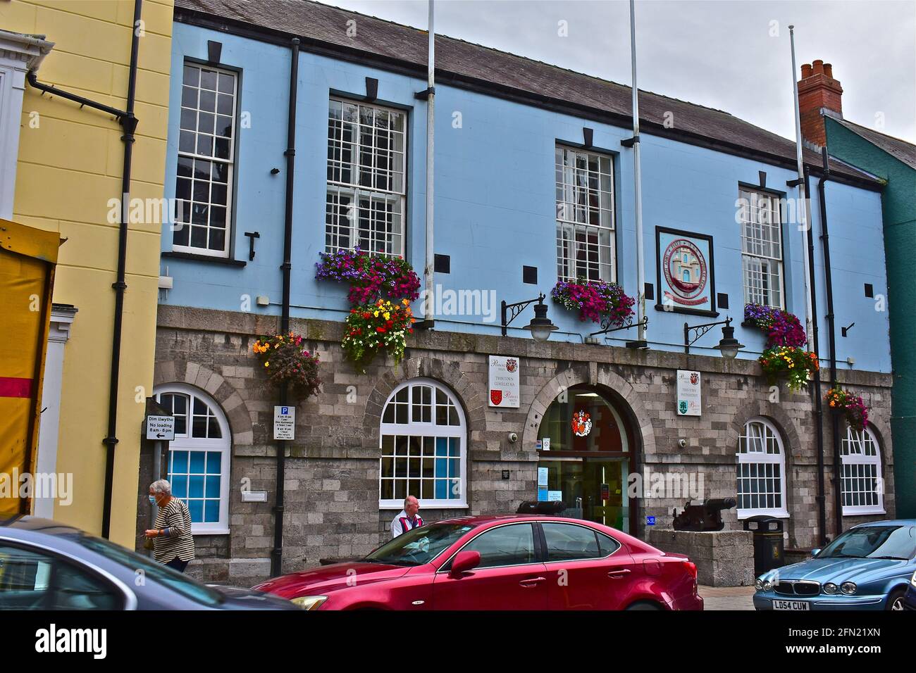 A street view of the old and historic buildings along Main Street in ...