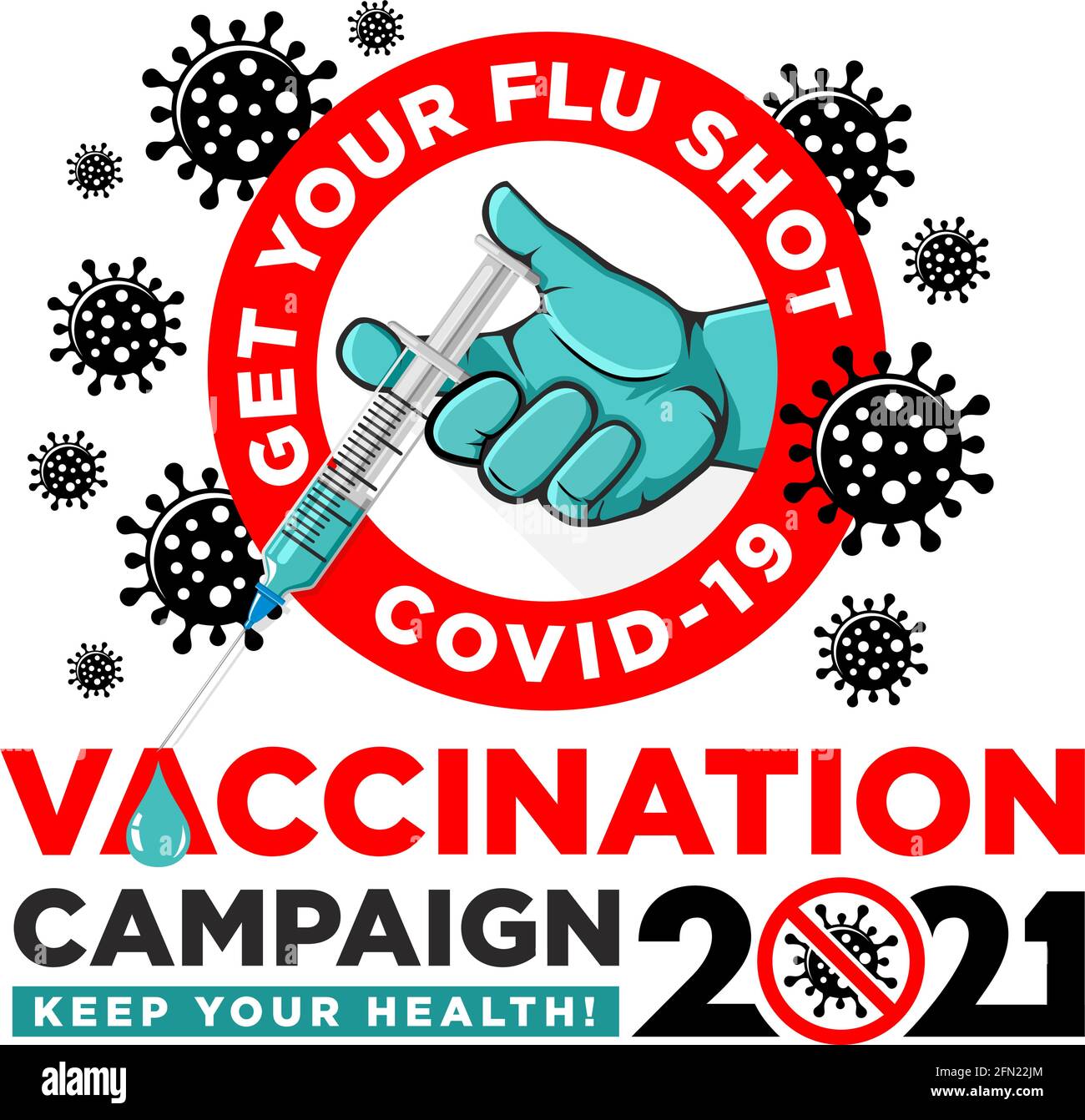 Vaccine campaign poster Stock Vector Images - Alamy