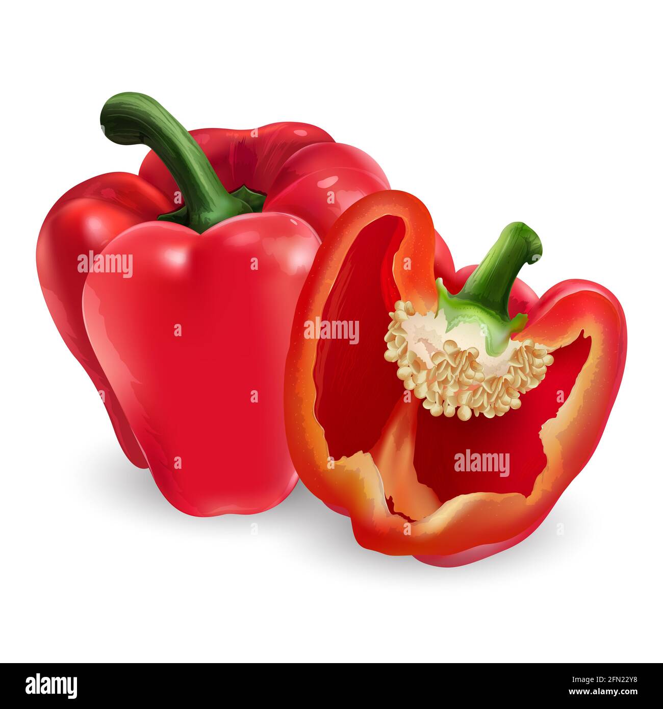 Half of bell pepper Cut Out Stock Images & Pictures - Alamy
