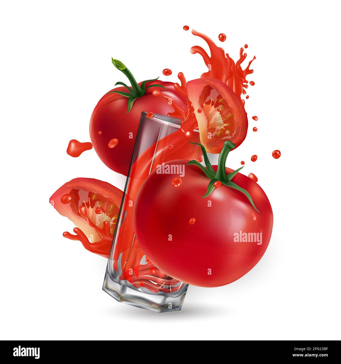 Realistic tomato juice splash hi-res stock photography and images - Alamy