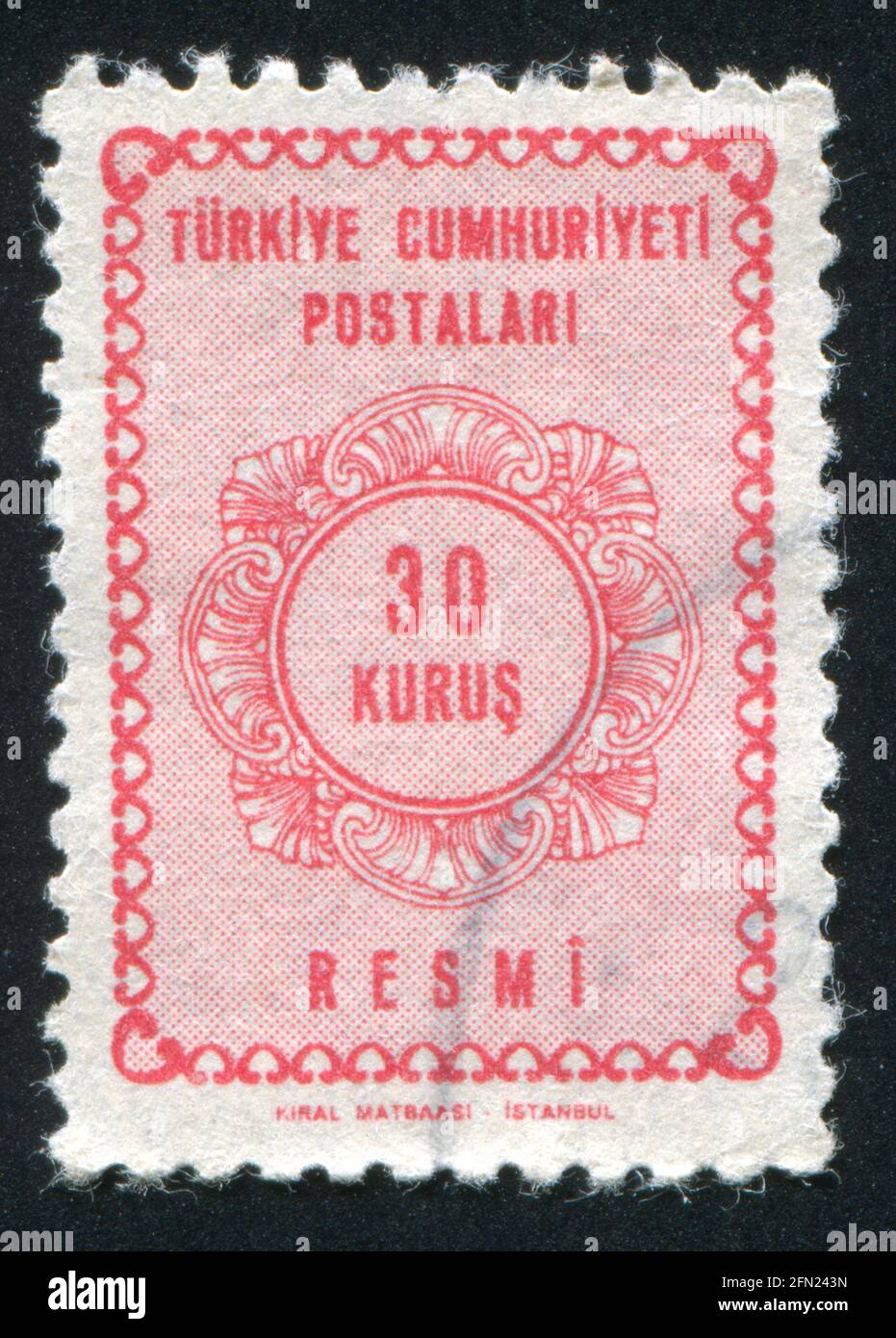 TURKEY - CIRCA 1963: stamp printed by Turkey, shows turkish pattern ...