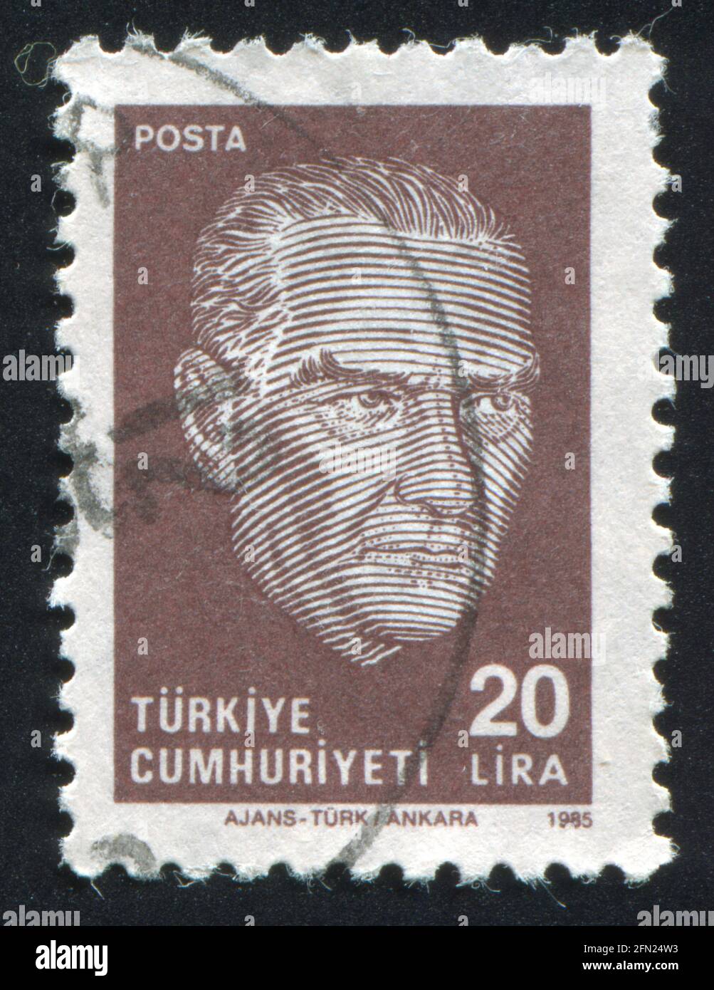 TURKEY - CIRCA 1985: stamp printed by Turkey, shows president Kemal ...
