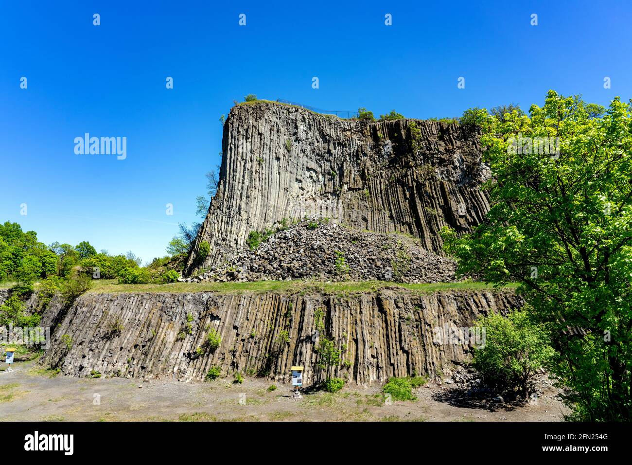 Hegyestu geological basalt cliff in kali basin hungary near Koveskal ...