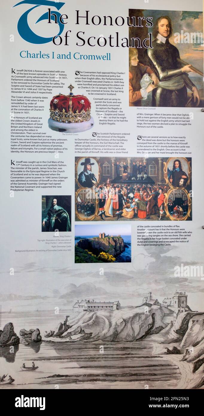 KINNEFF OLD CHURCH ANGUS SCOTLAND DISPLAY OF HISTORICAL GUIDES WITHIN ...