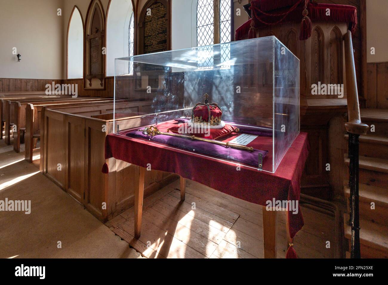 KINNEFF OLD CHURCH ANGUS SCOTLAND INTERIOR OF THE KIRK REPLICAS OF THE ...