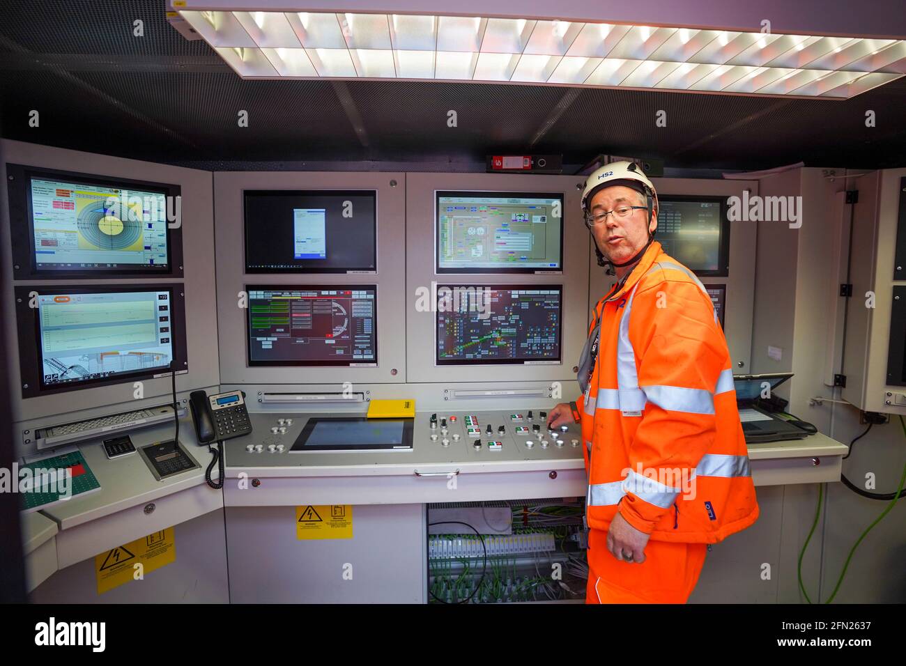 A worker in the control room of Florence - the largest ever tunnel ...