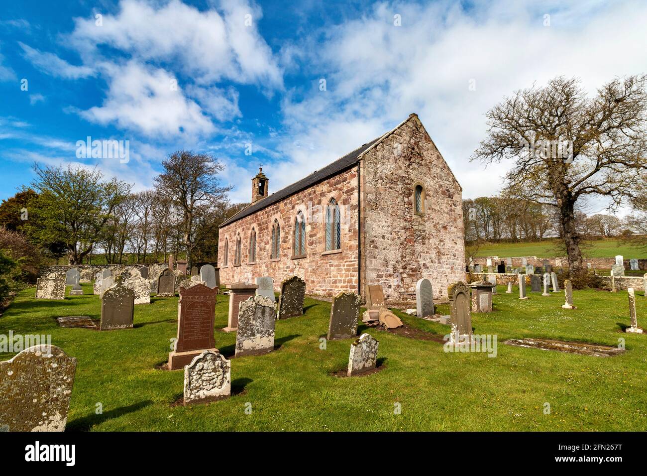 KINNEFF OLD CHURCH ANGUS SCOTLAND THE KIRK AND GRAVEYARD SEEN IN EARLY ...