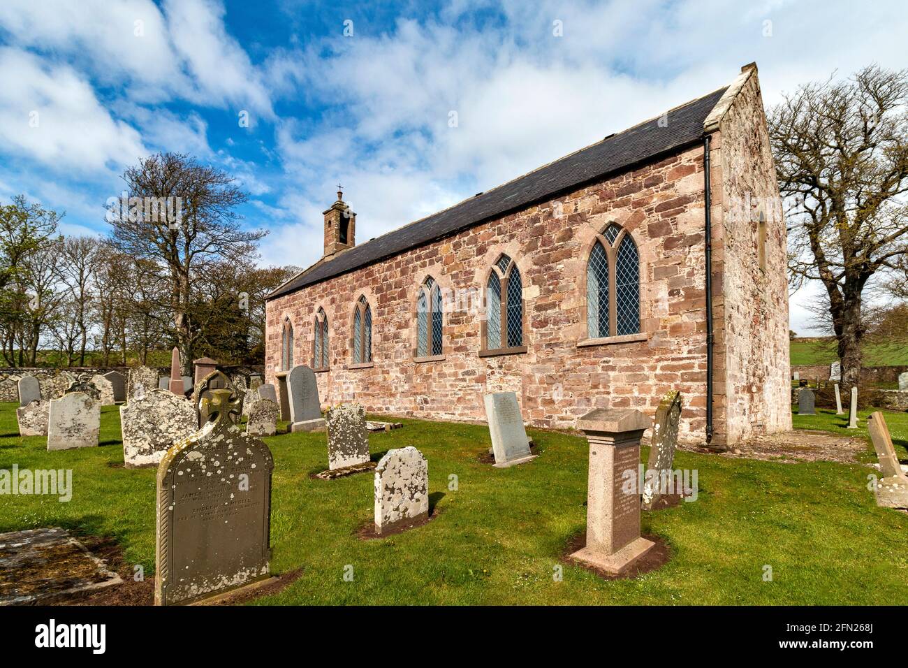 KINNEFF OLD CHURCH ANGUS SCOTLAND THE KIRK AND GRAVEYARD SEEN IN EARLY ...