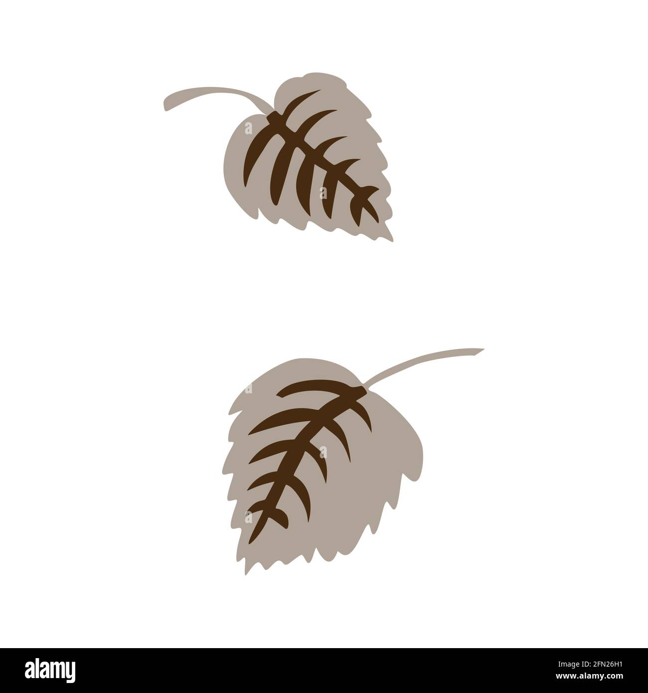 Naive doodle neutral leaf motif icon. Cute rustic folk silhouette ...