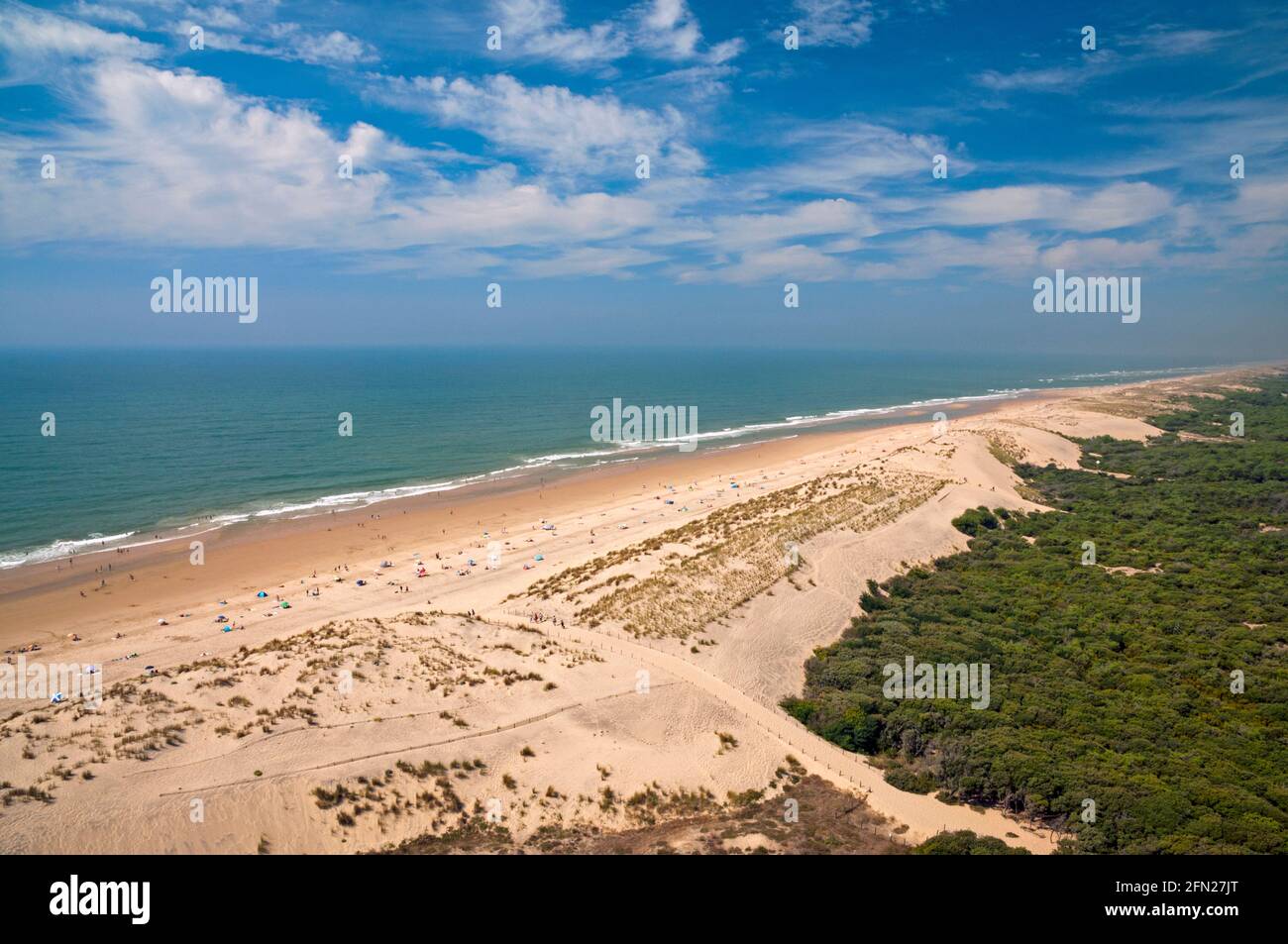 La Coubre beach near La Coubre lighthouse, La Tremblade, Charente ...