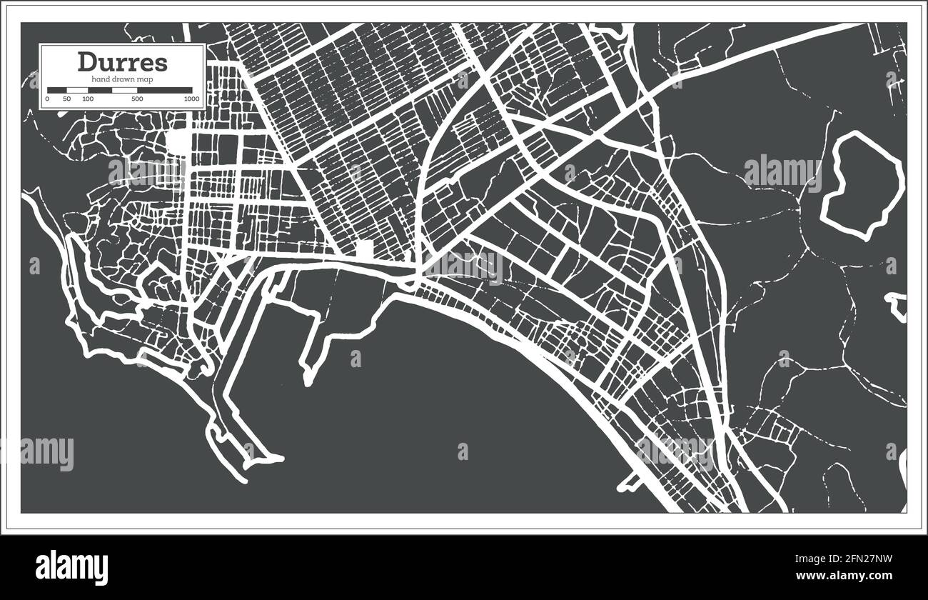 Durres vector outline map hi-res stock photography and images - Alamy