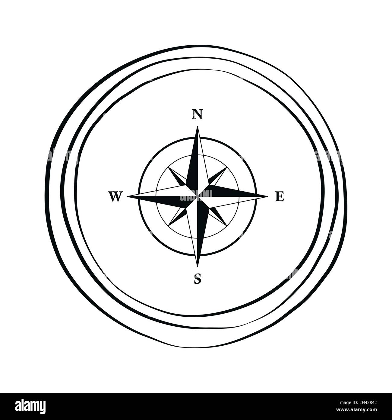 compass wind rose travel graphic on white background Stock Vector Image ...