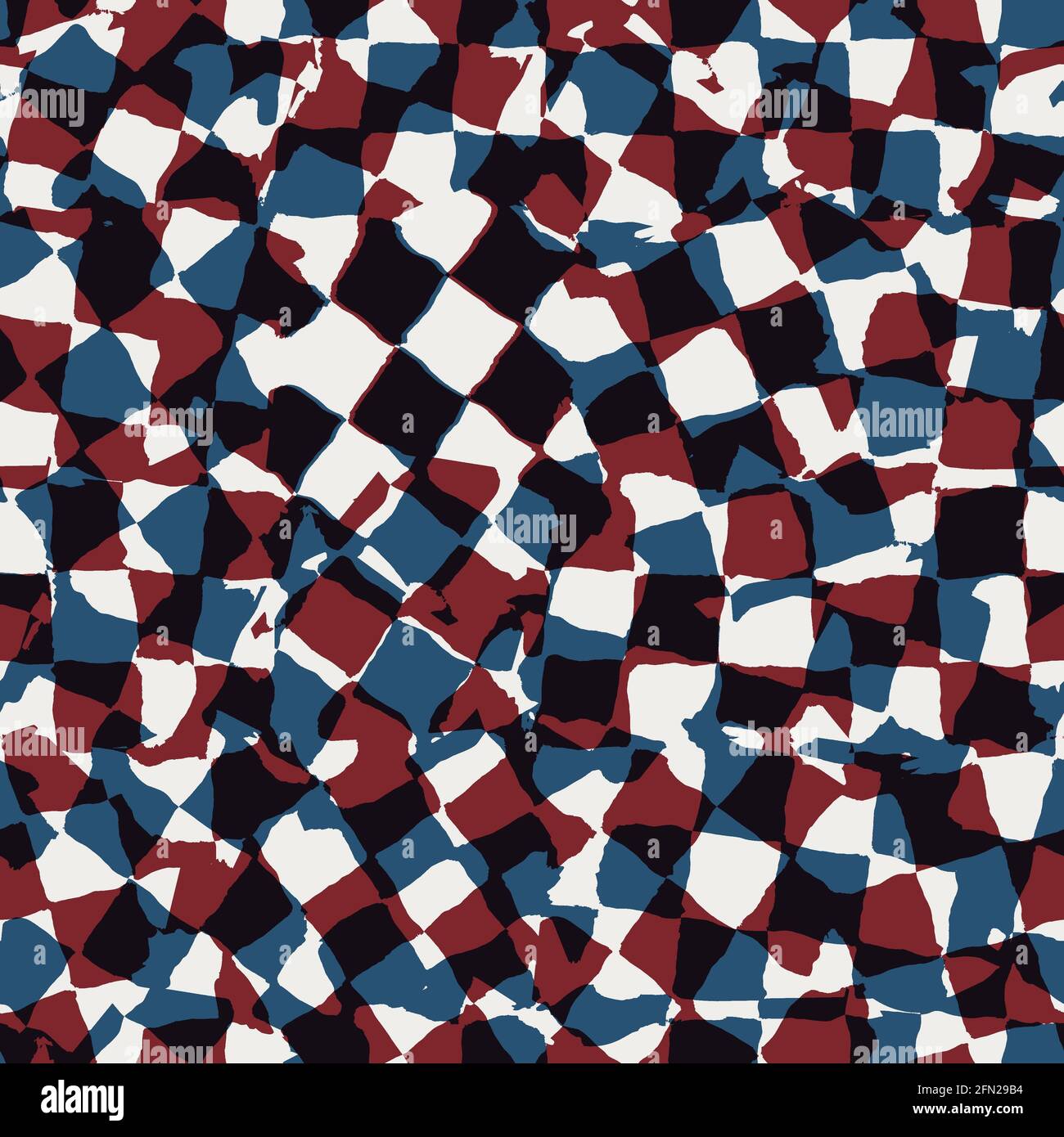 Seamless geo pattern in red blue black white Stock Photo - Alamy