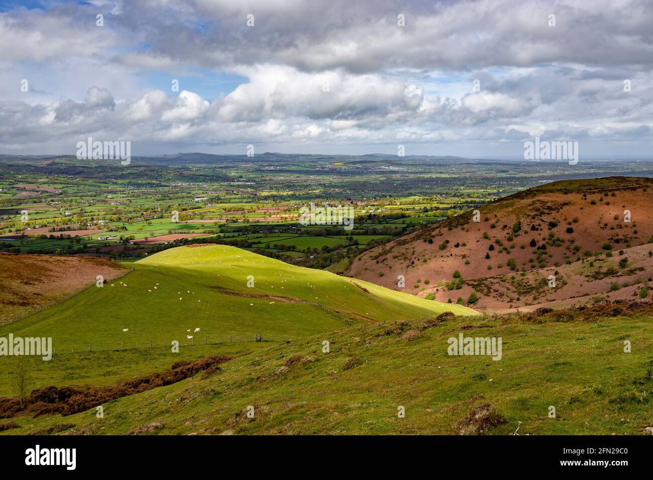 Vale of Clwyd under cloudy skies, North Wales Stock Photo - Alamy