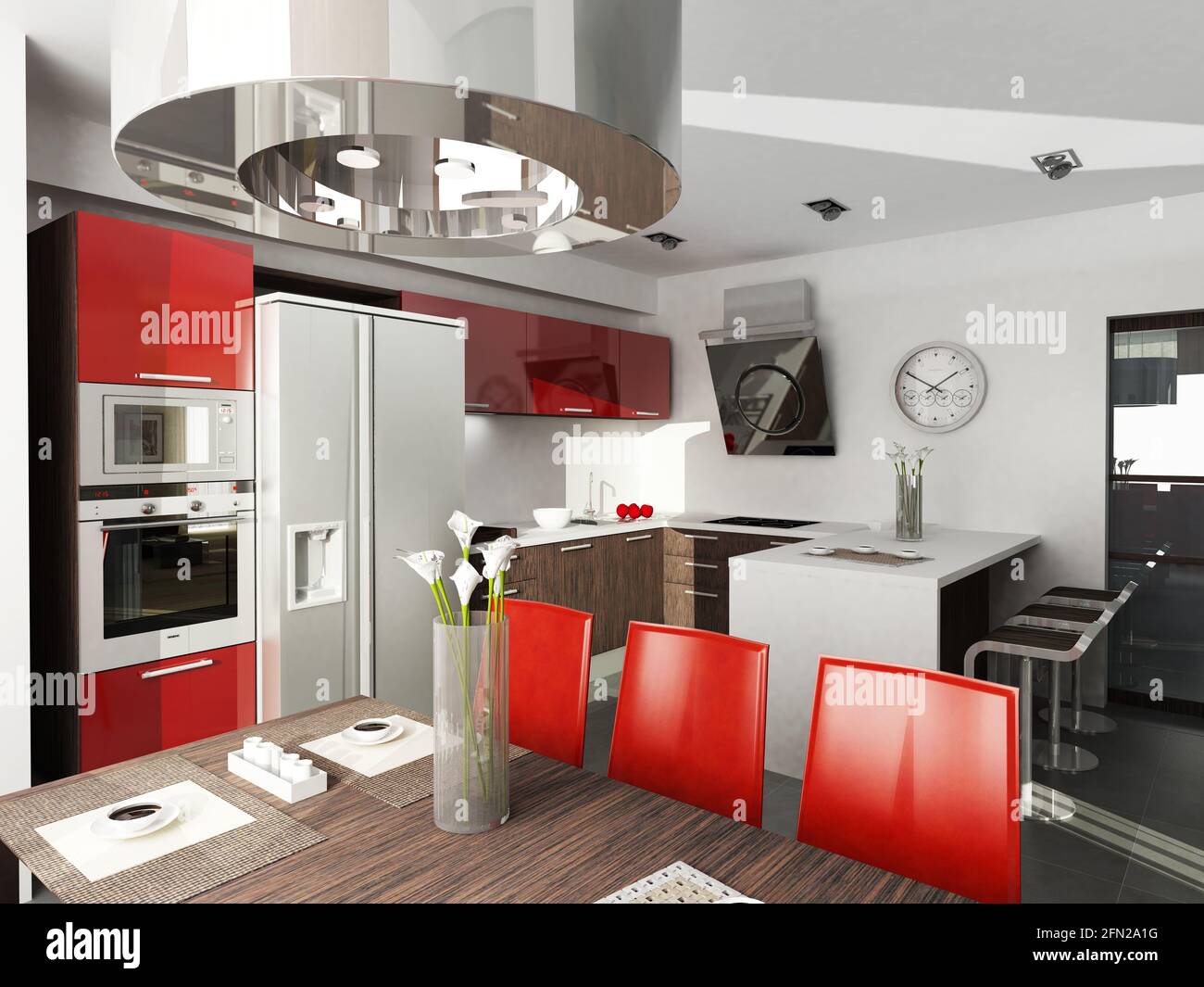 Interior of modern kitchen Stock Photo - Alamy