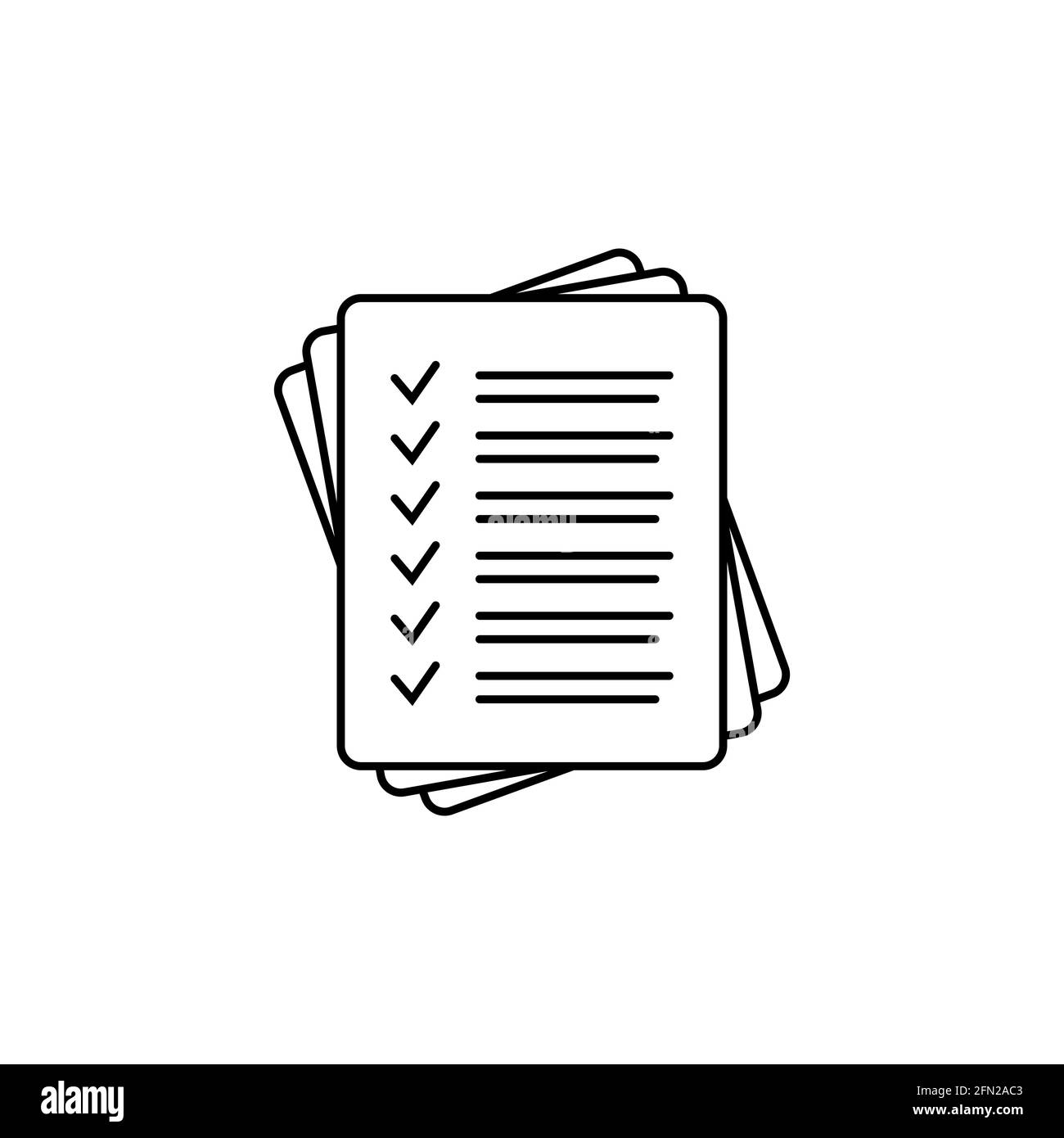 Checklist vector icon. Black illustration isolated on white background ...
