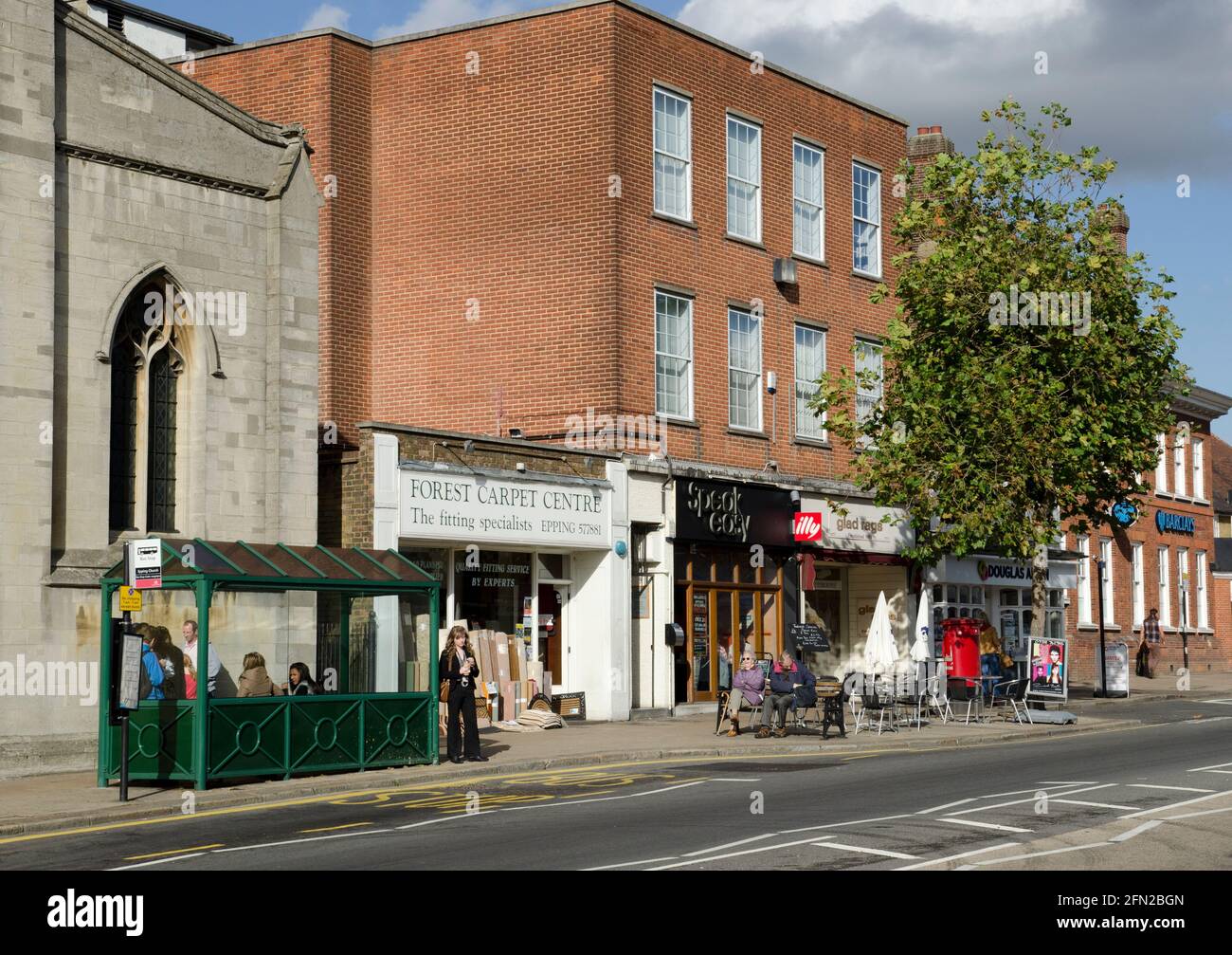 Bus stop high street hi-res stock photography and images - Alamy