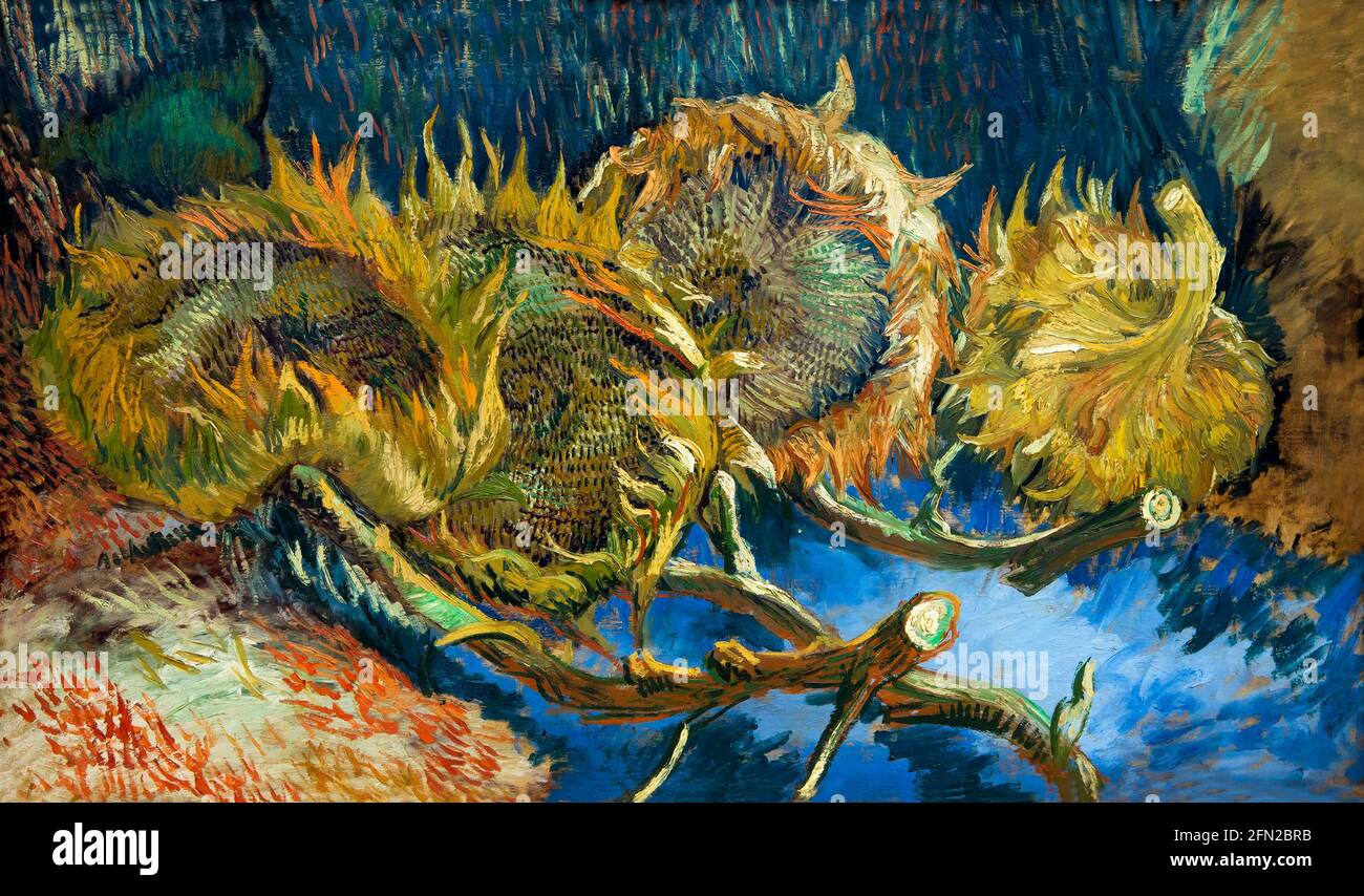 Four Sunflowers Gone to Seed, Vincent van Gogh, 1887, Kroller-Muller ...
