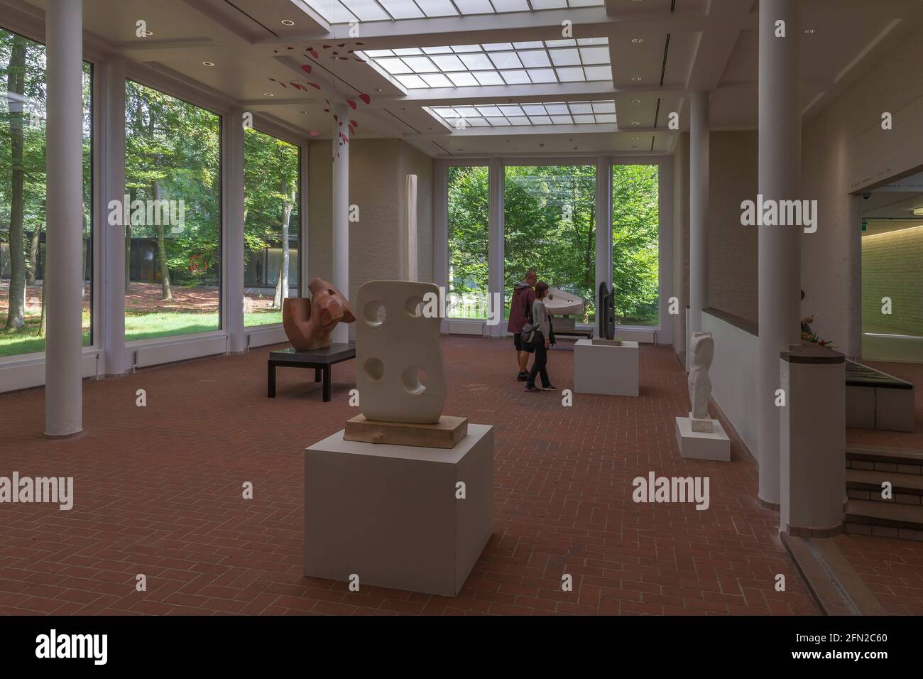 Young couple in the Kroller-Muller Museum, Hoge Veluwe National Park ...