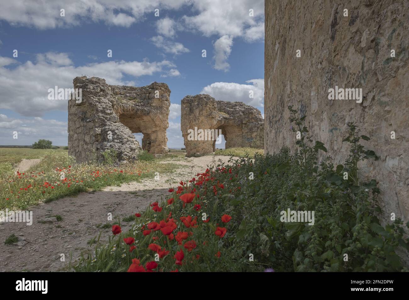 BARCIEN, SPAIN - May 10, 2021: Beautiful cloudy day at the Castle of ...
