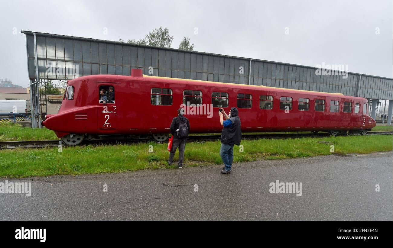 Railroad motor coach M 290.0 (or Tatra 68), so-called Slovenska Strela ...