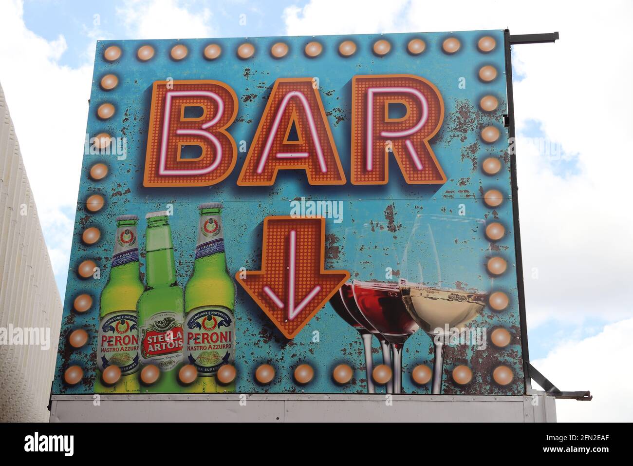 bar sign on a sea front Stock Photo - Alamy