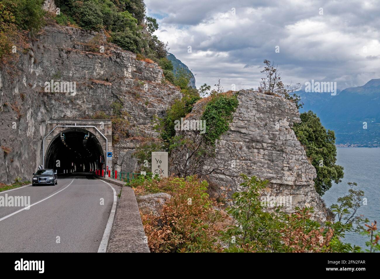 One of the narrow road traffic tunnels, running parallel along the ...