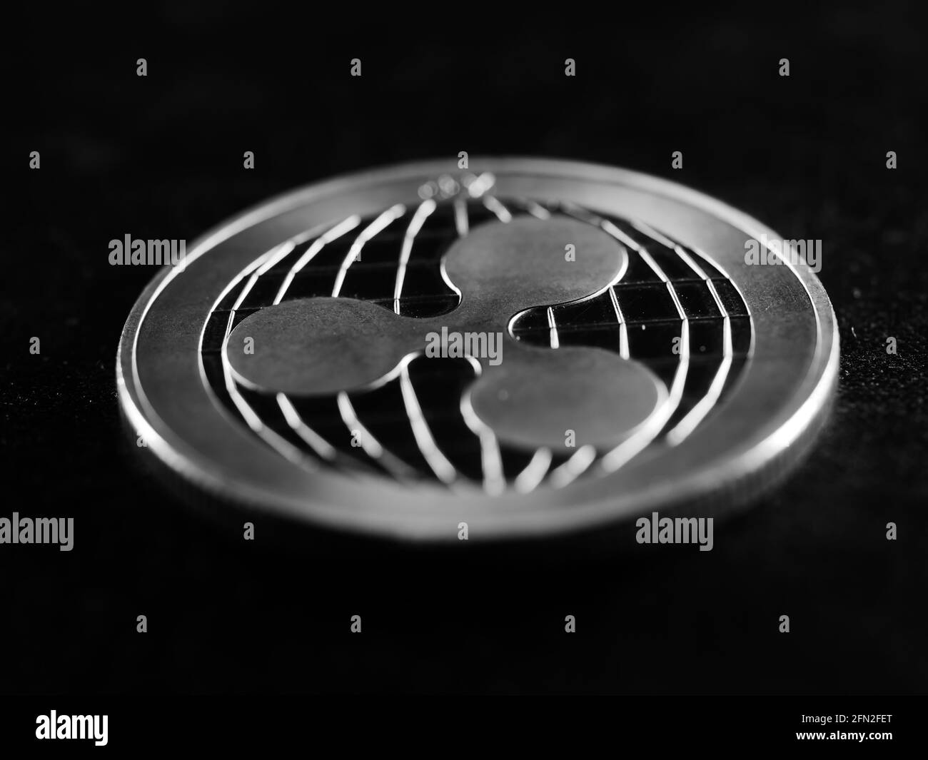 Grayscale studio shot of crypto currency Stock Photo - Alamy