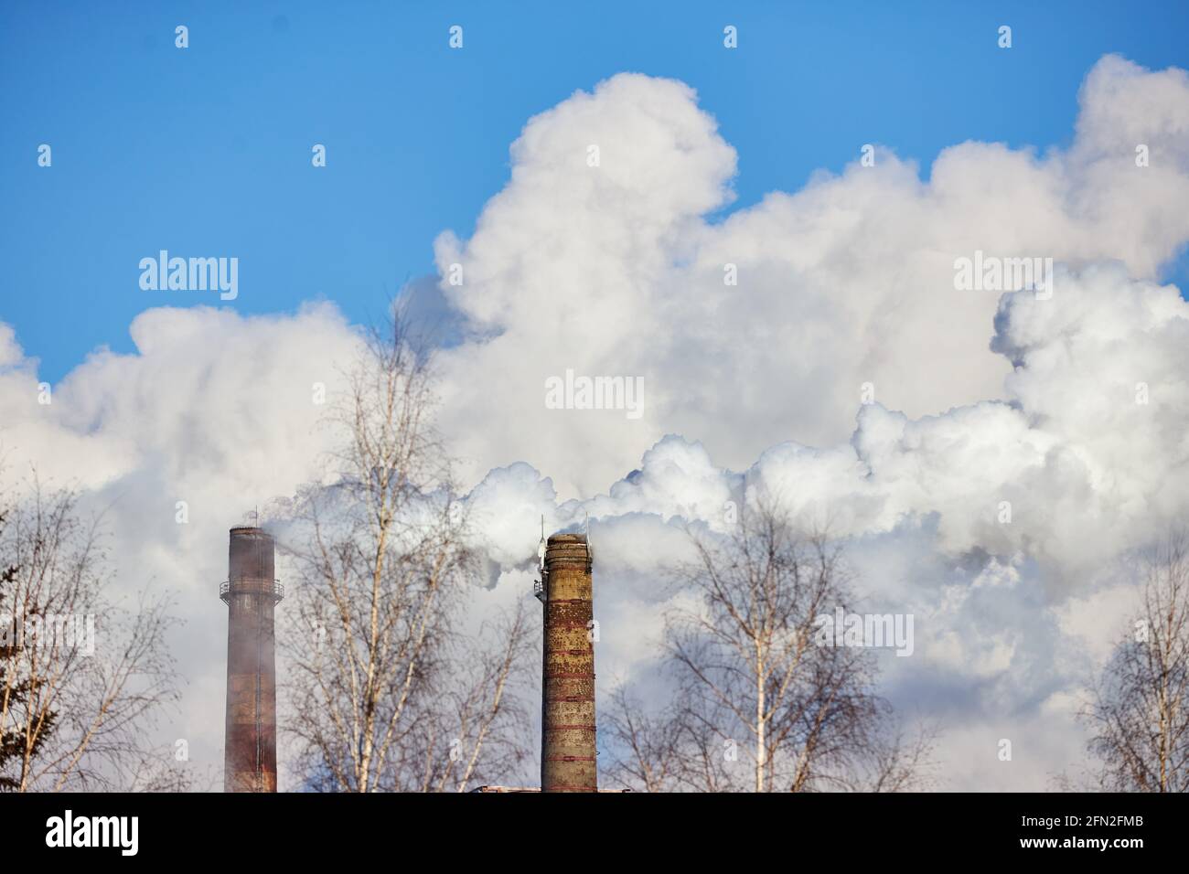 Poor environment in city. Environmental disaster. Harmful emissions ...