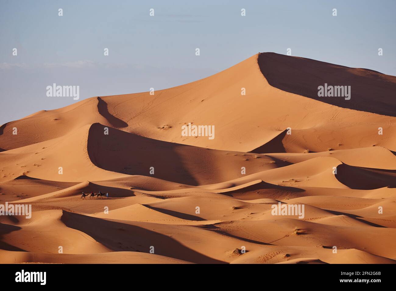 Endless Sands of the Sahara desert. Beautiful sunset over sand dunes of ...