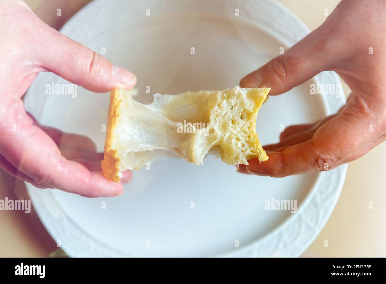 Example of bread made from flour rich in gluten. Tradiional Italian ...