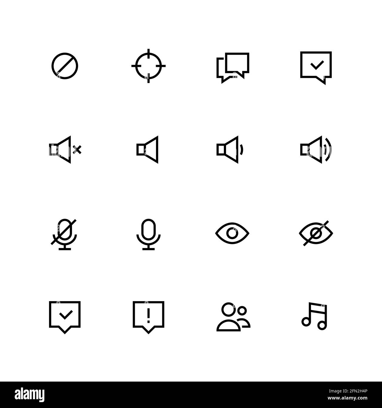 Pixel perfect editable stroke icons. Sound on off Stock Vector Image ...