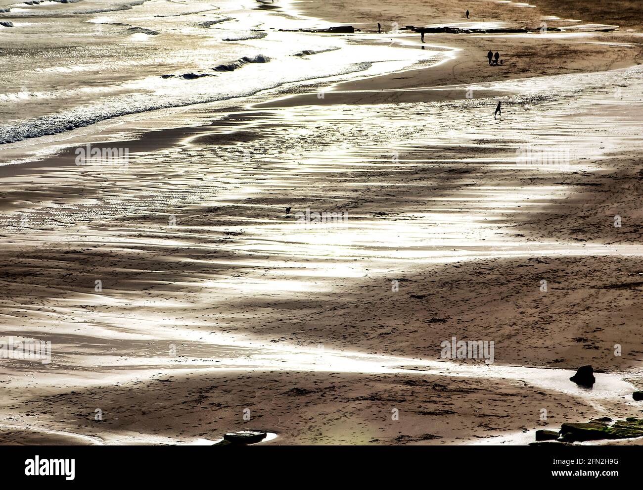 People walking over sand bars as the tide goes out Stock Photo - Alamy